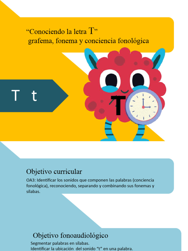 Actividades de Conciencia Fonológica: T | PDF | Lingüística ...