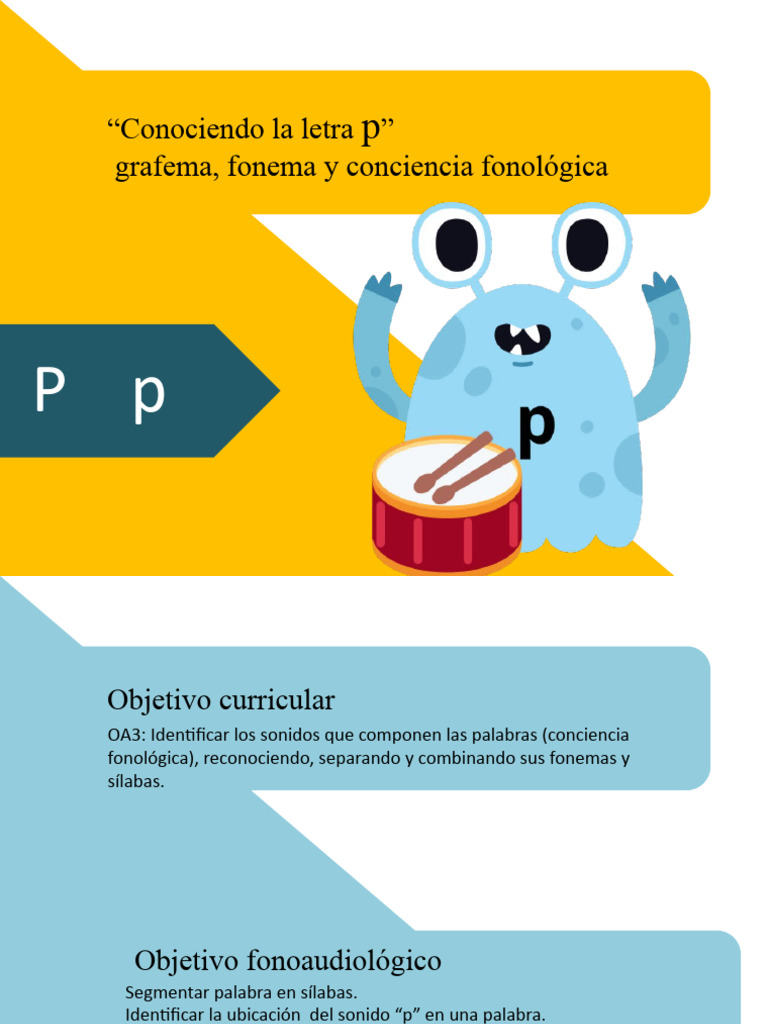 Conciencia Fonológica: Fonema P | PDF | Fonología | Escritura