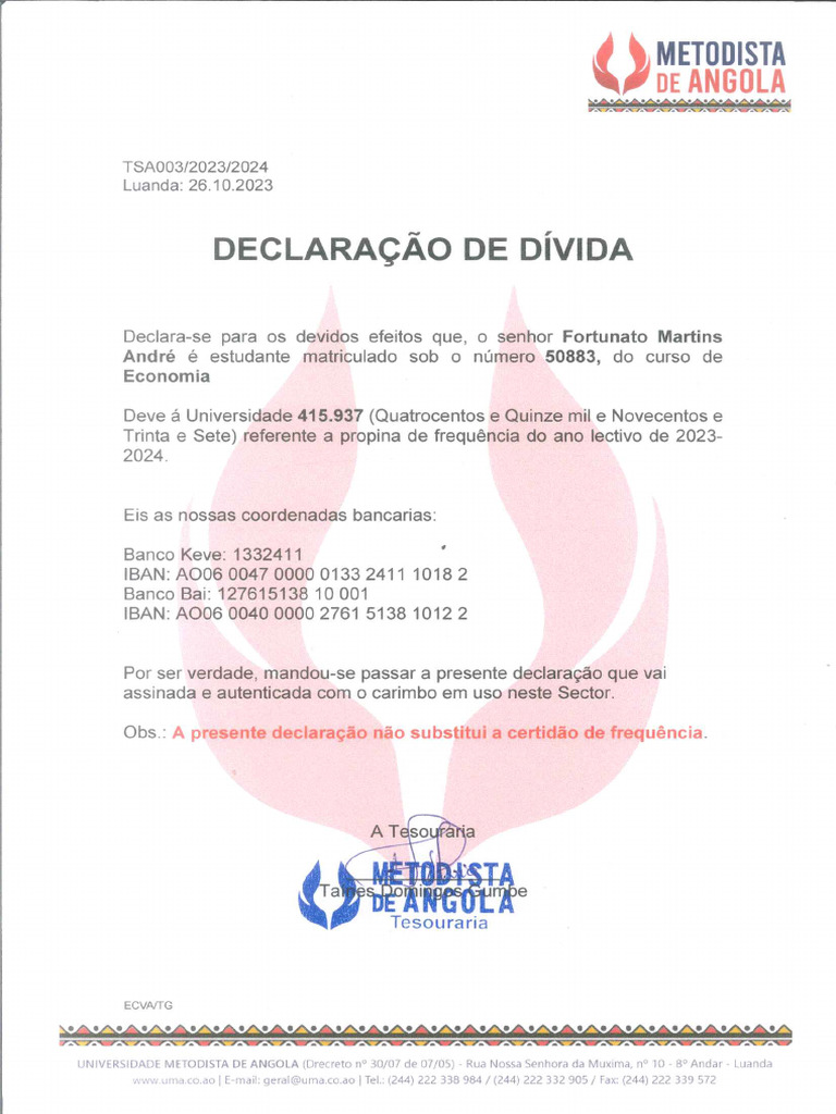 Declaração de Divida | PDF