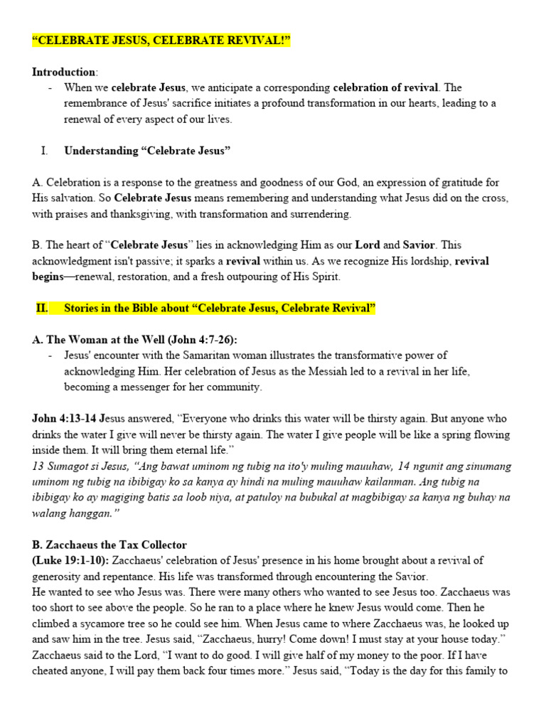 Celebrate Jesus, Celebrate Revival | PDF | Jesus | Prayer