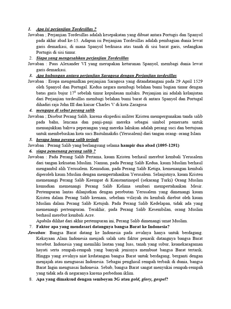 Apa Isi Perjanjian Tordesillas | PDF