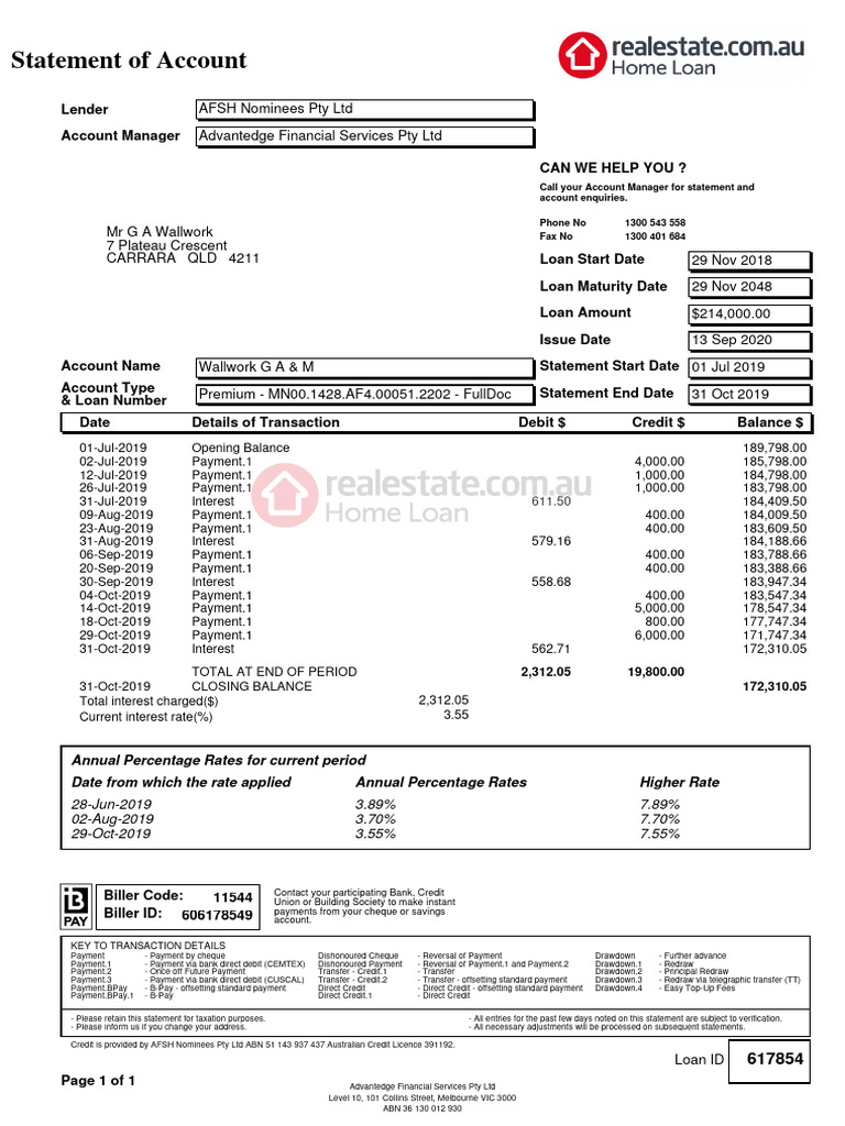 Loan Statement 5 | PDF
