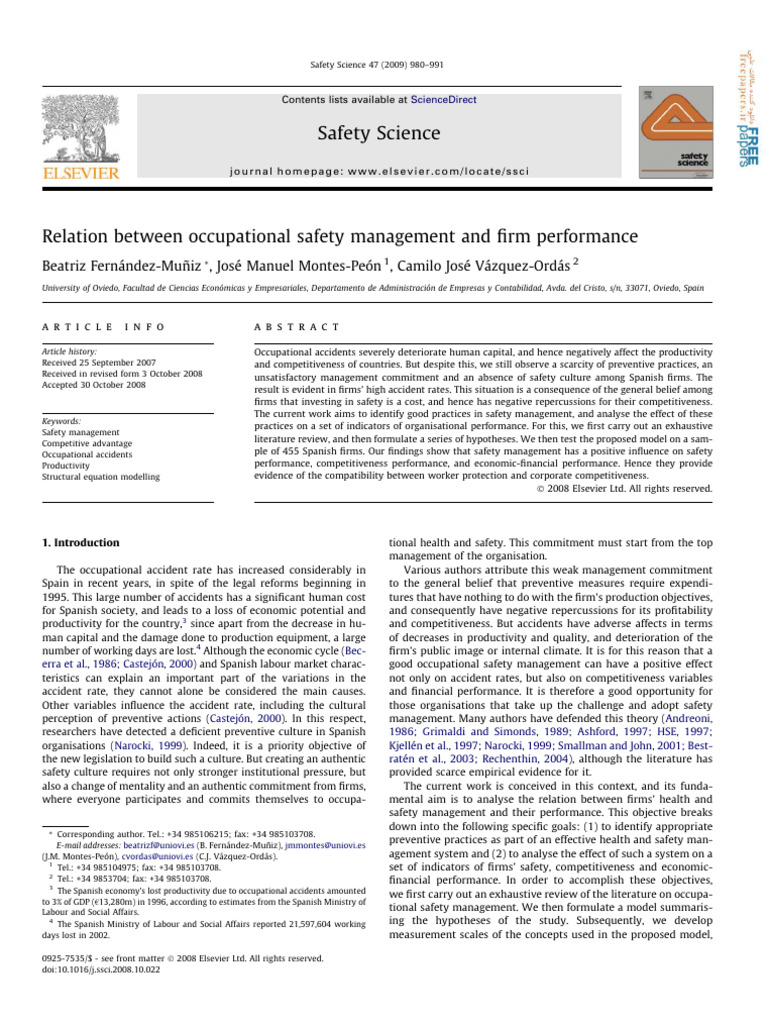 Relation_between_occupational_safety_man | PDF | Occupational Safety And Health | Incentive