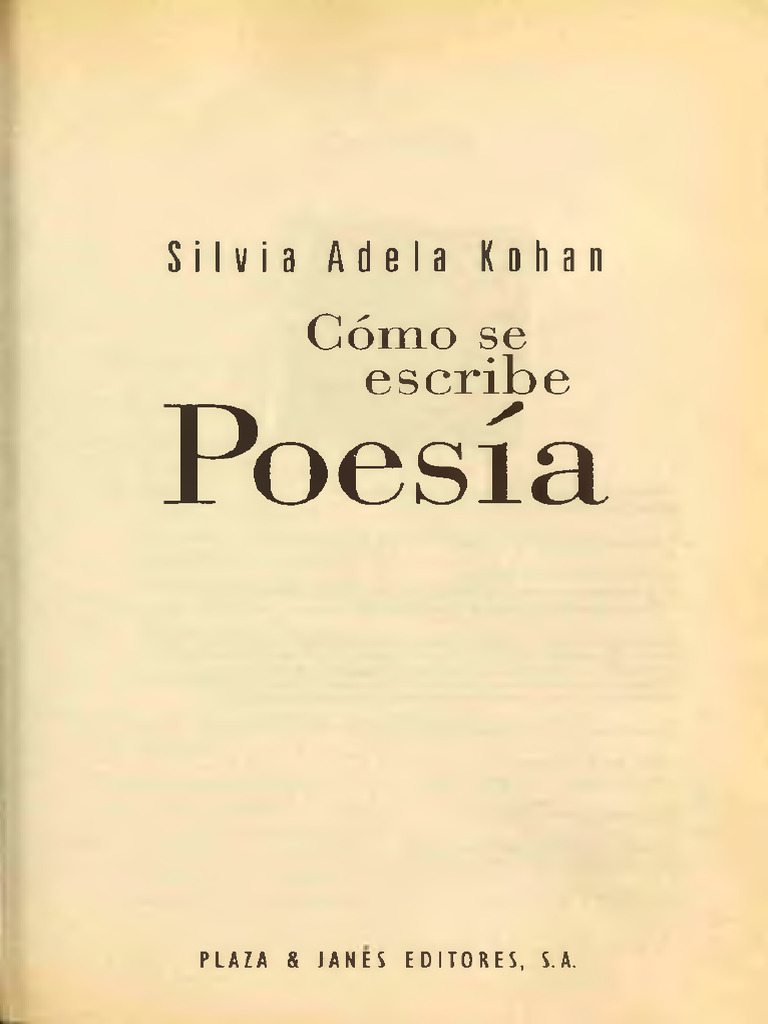 Kohan Silvia Adela - Como Se Escribe Poesia | Descargar gratis PDF ...