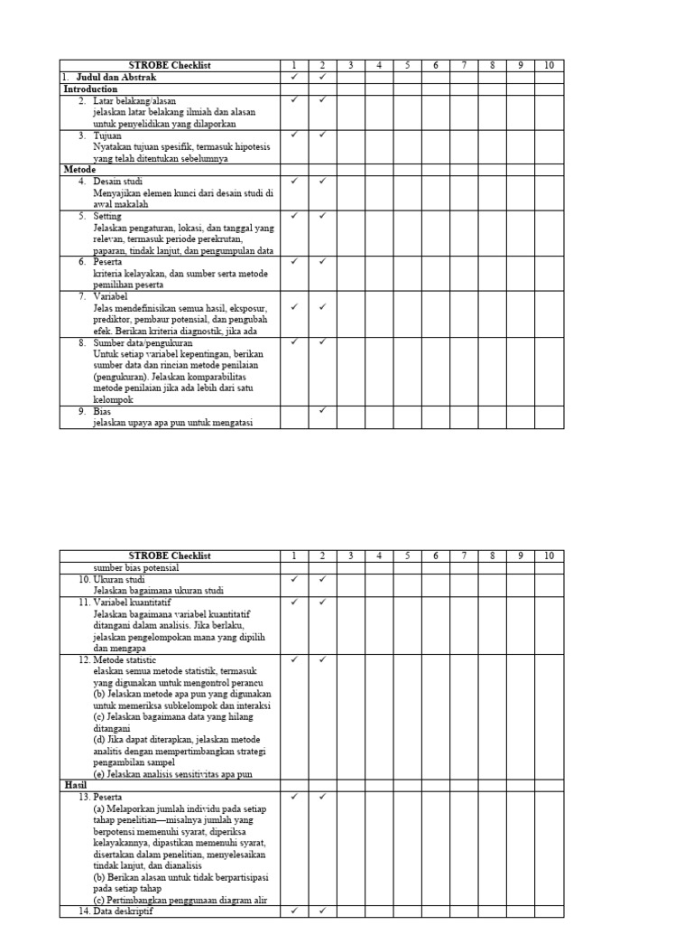 STROBE Checklist - Oming | PDF
