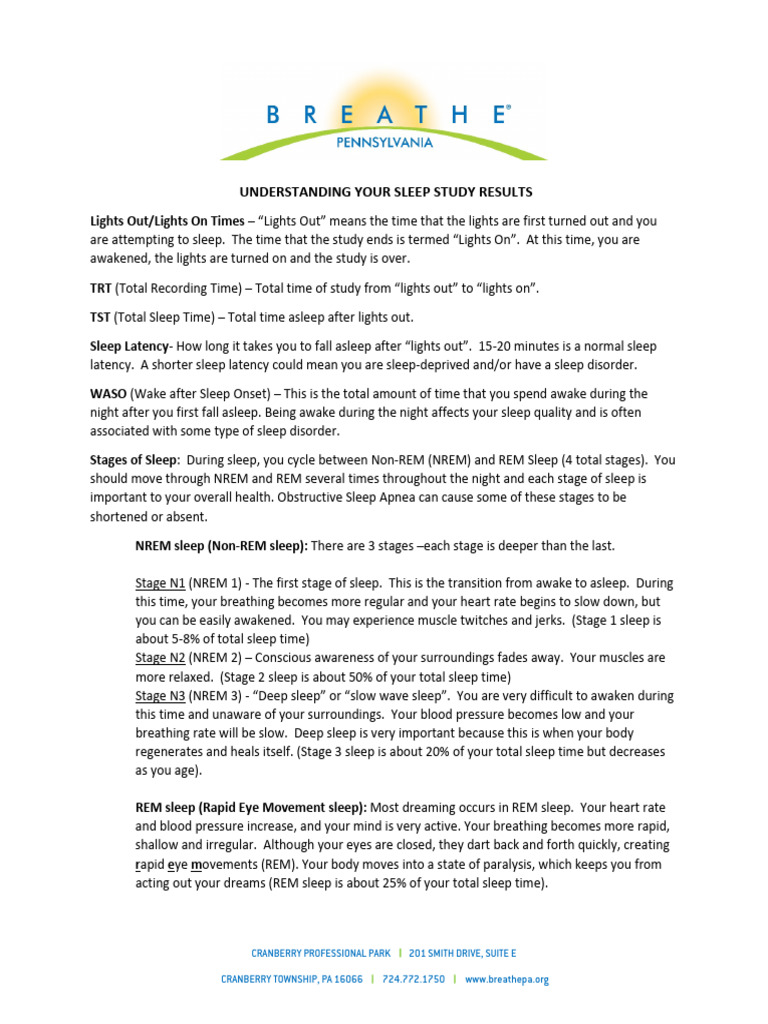 Common Sleep Study Definitionsv3 | PDF | Sleep | Physiology