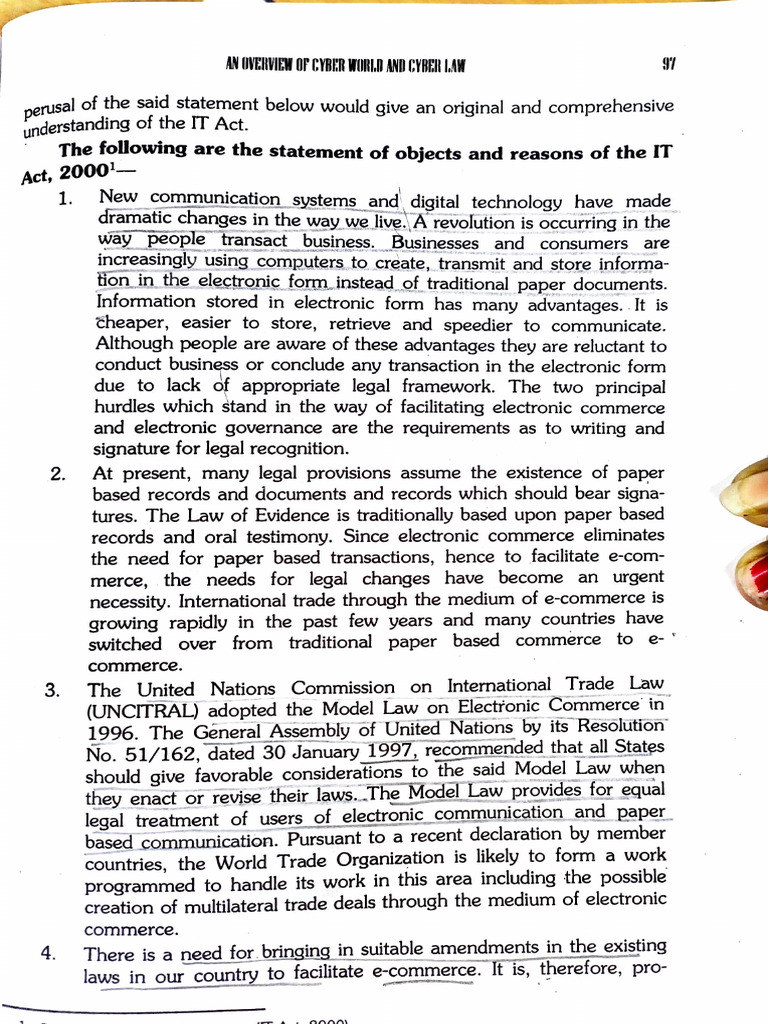 Statement of Object and Reasons of IT Act | PDF | E Commerce | Justice