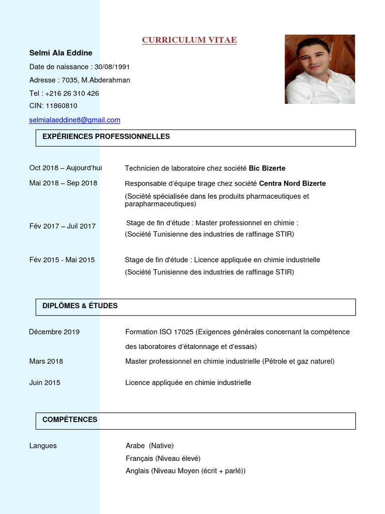 CV Ala Eddine | PDF | Affaires