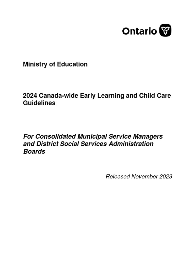 2024 CWELCC Guideline Nov 2023 EN | PDF | Child Care | License