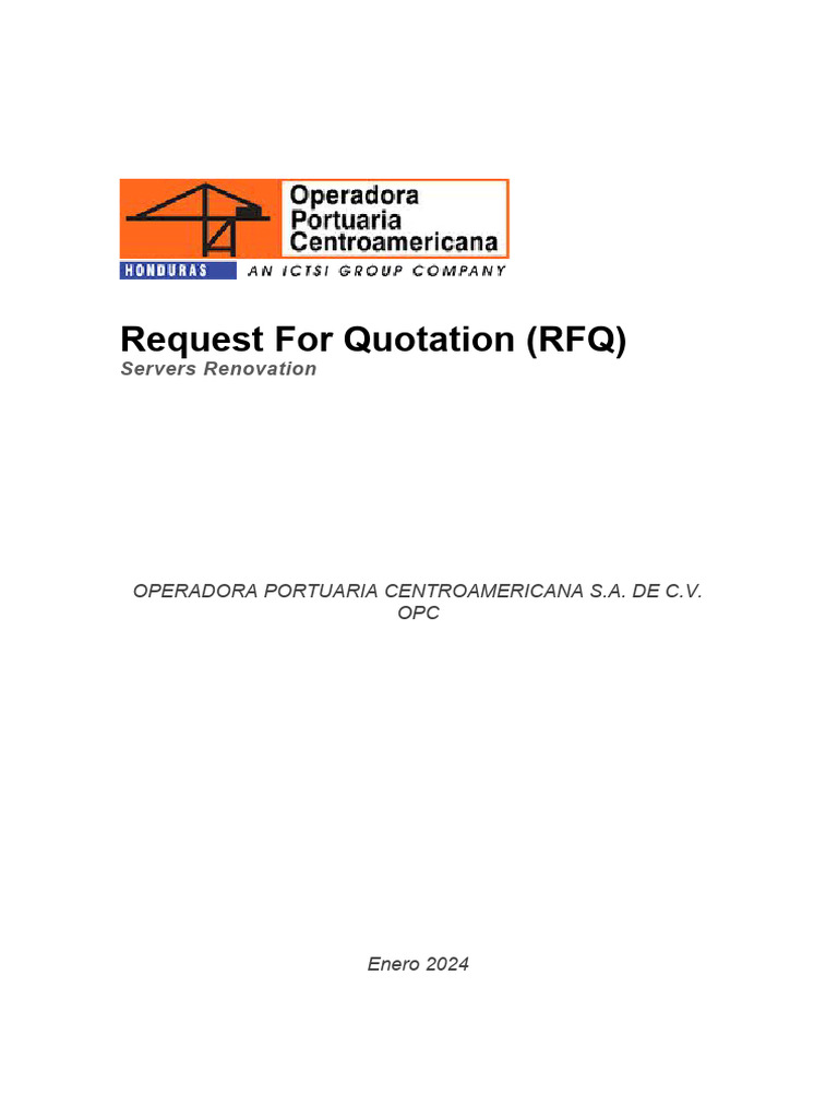 2800 - MC - 2024 - 005 - 01 - RFQ OPC Servers Renovation | PDF | Ciencias de la Computación ...