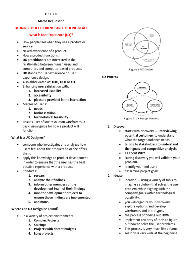 ITST 306 Reviewer | PDF | User Interface | Usability