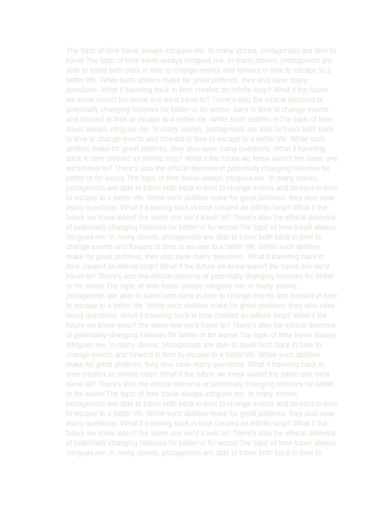 Time Travel Ethics and Paradoxes | PDF | Time Travel