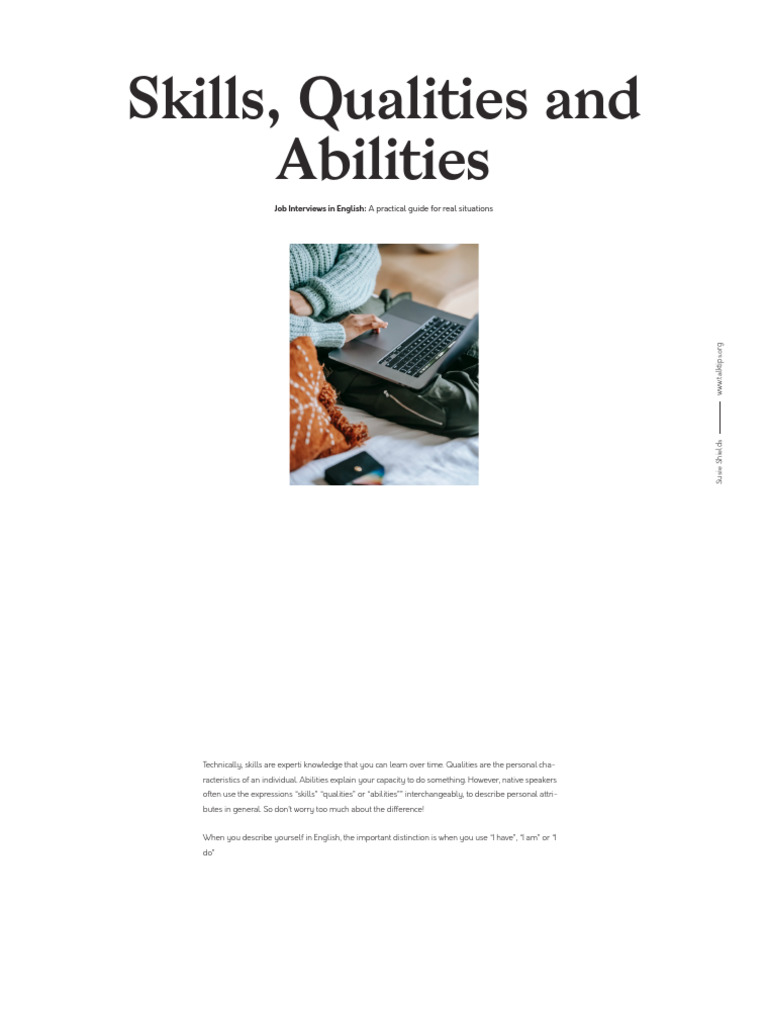 Skills Qualities Abilities Pdf Pdf Skill Communication