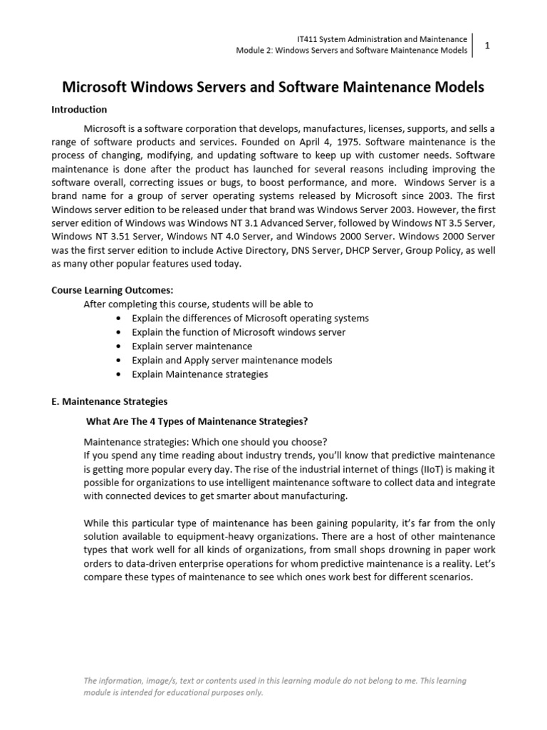 Windows Server Maintenance Strategies | PDF | Microsoft Windows | Windows 2000