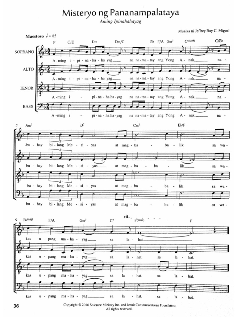 Misteryo-ng-Pananampalataya-JCRMiguel-SATB | PDF