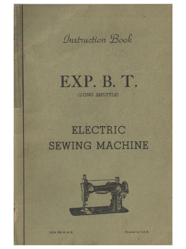 Western Electric and National E Sewing Machine Instruction (Singer 99 ...