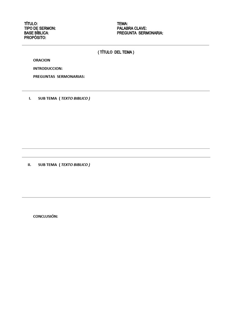 Bosquejo de Temas | PDF