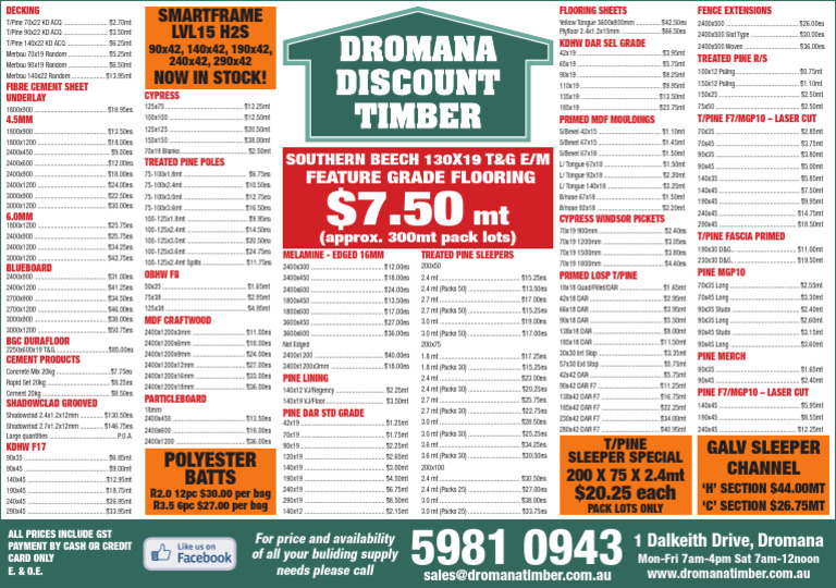 Dromana Timber Price List | PDF | Home & Garden
