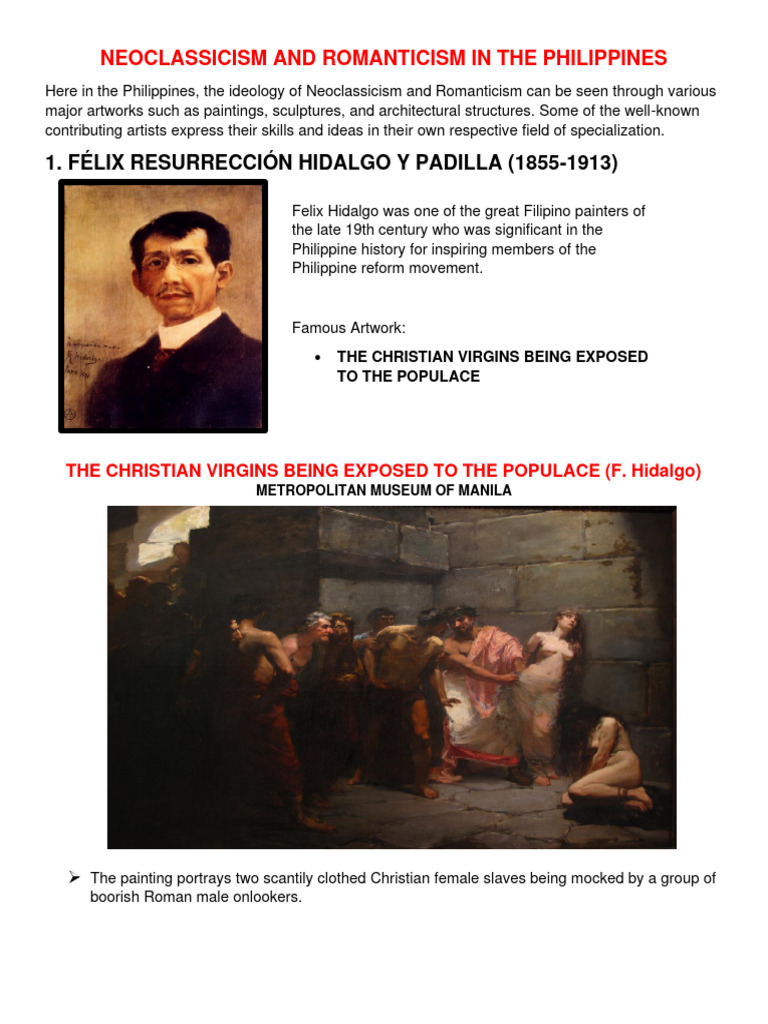 Neoclassicism & Romanticism in Philippine Art | PDF | Philippines