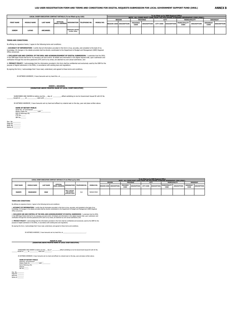 ANNEX-B-LGU-User-Registration form-DBM | PDF ANNEX-B-LGU-User-Registration form-DBM | PDF