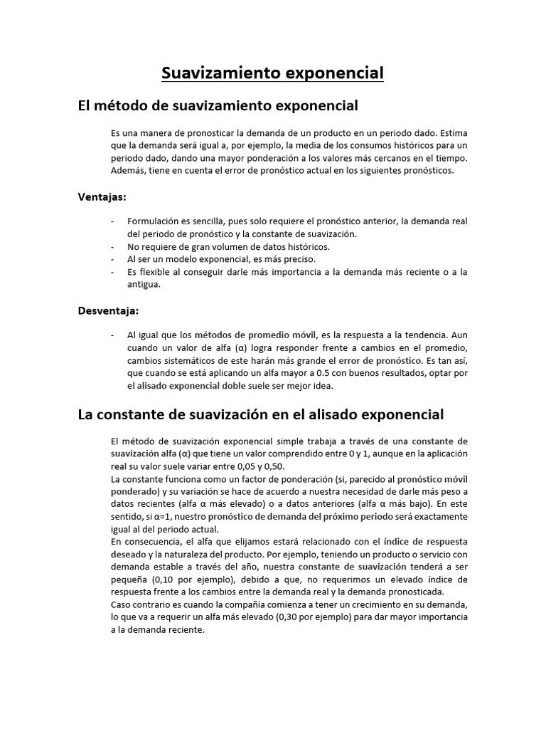 Método de Suavización Exponencial | PDF