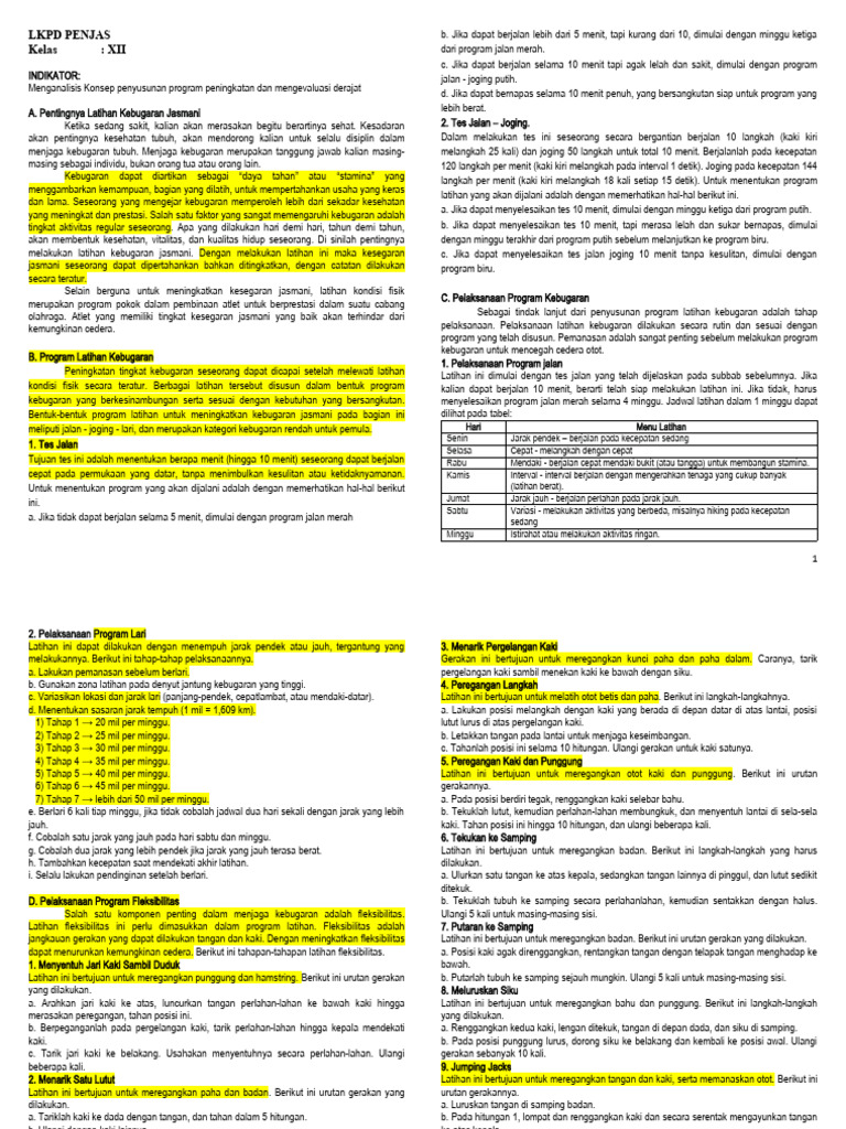 LKPD Penjas Pert 5 | PDF