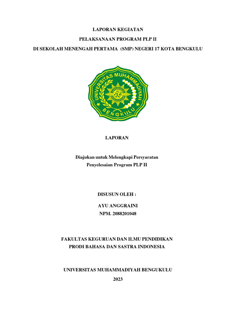 Laporan Kegiatan PLP | PDF
