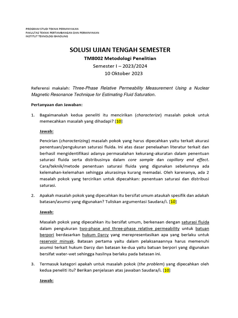 Tm8002 Met Pen Sem I 2023-2024 Solusi Uts | PDF