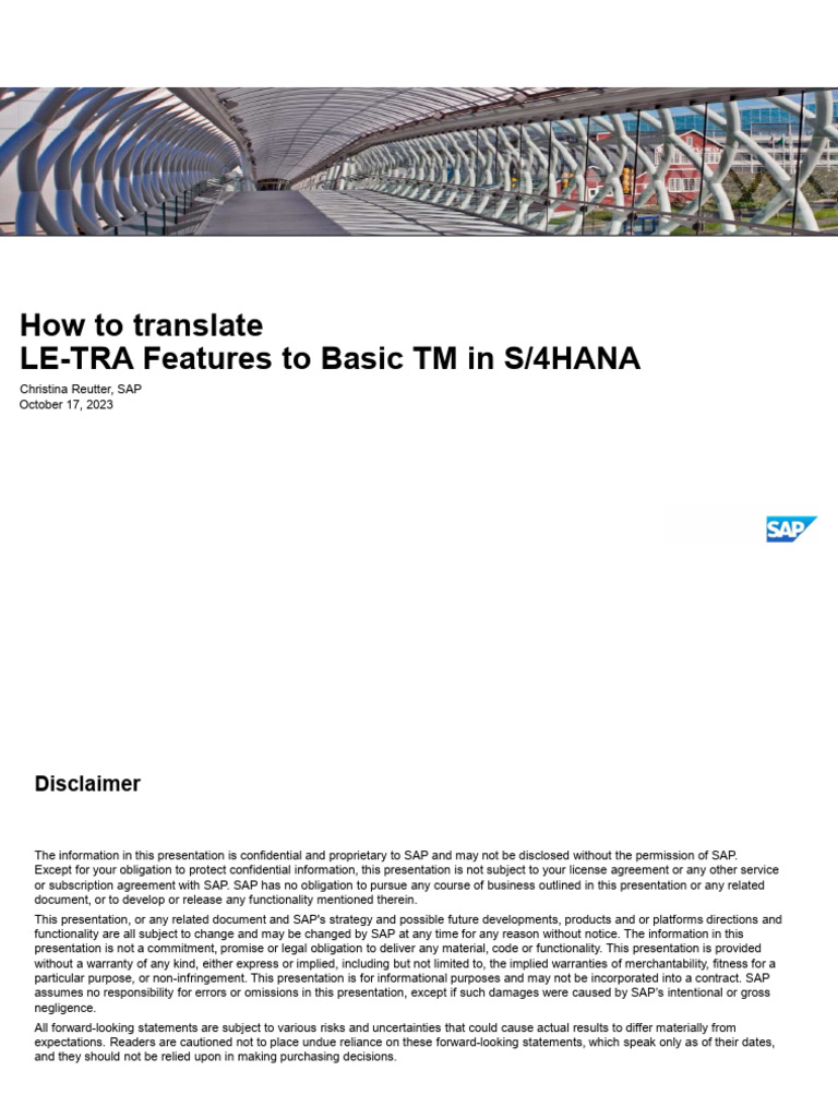Transportation Management in SAP S - 4HANA vs. LE-TRA | PDF | Cargo ...