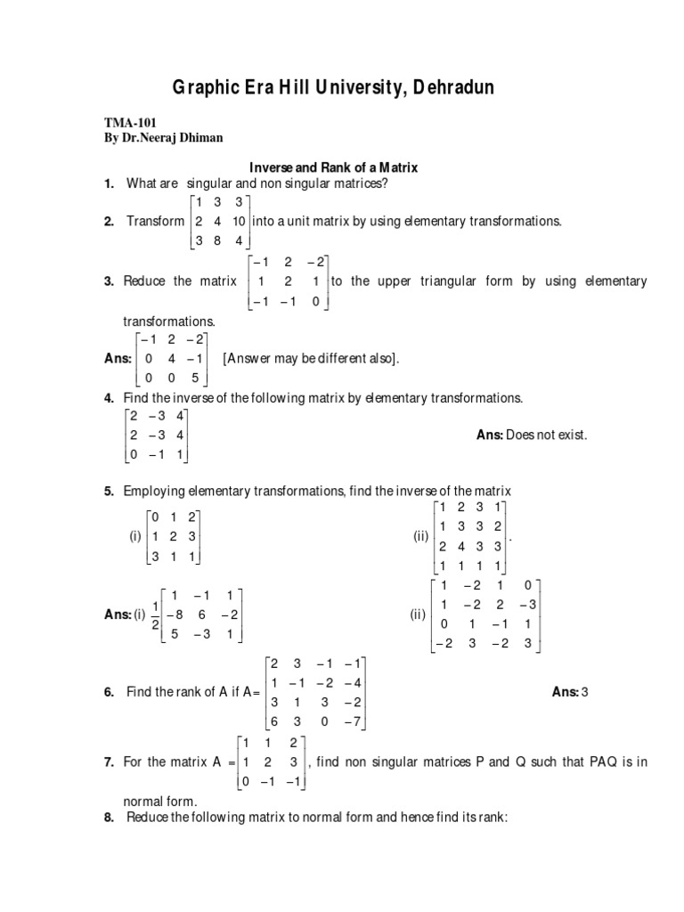 Matrices | PDF | Eigenvalues And Eigenvectors | Matrix (Mathematics)