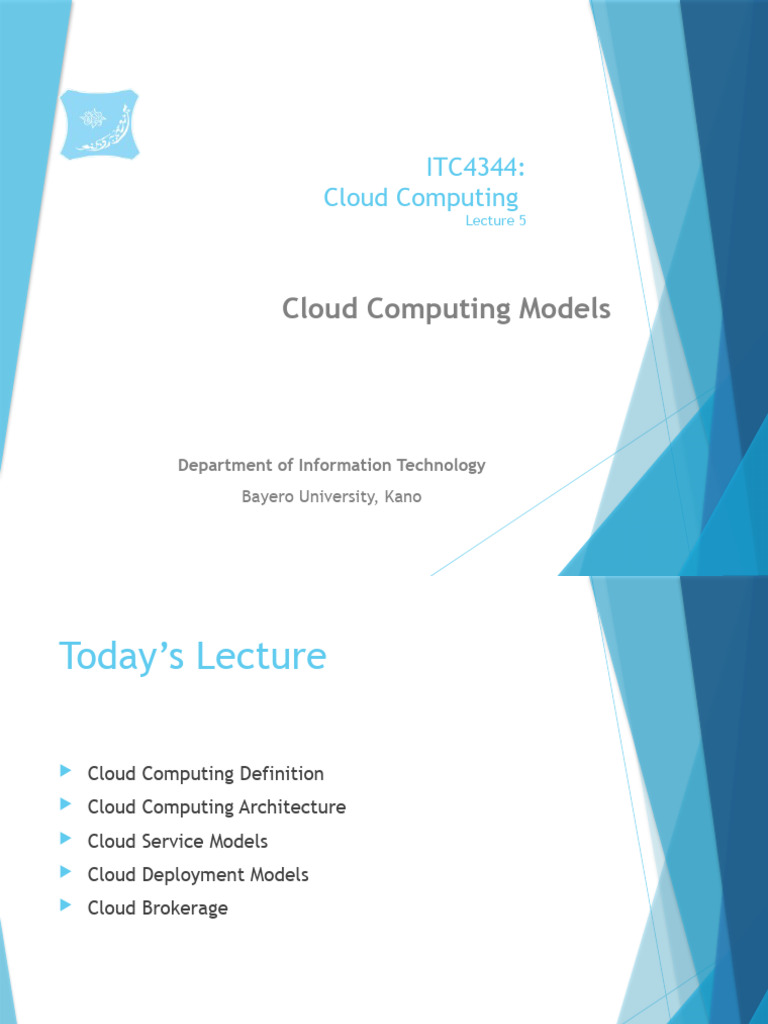 ITC4344 2 Cloud Computing Models | PDF | Cloud Computing | Platform As A Service