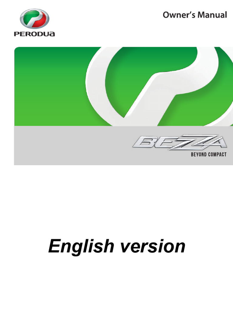 Bezza Owner's Manual | PDF | Exhaust Gas | Automotive Technologies