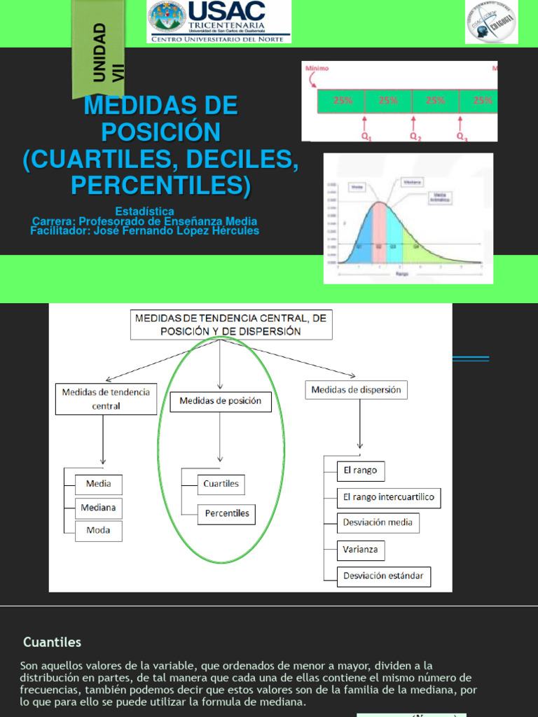 Cuartiles, Deciles y Percentiles | PDF | Cuantil | Muestreo (Estadísticas)