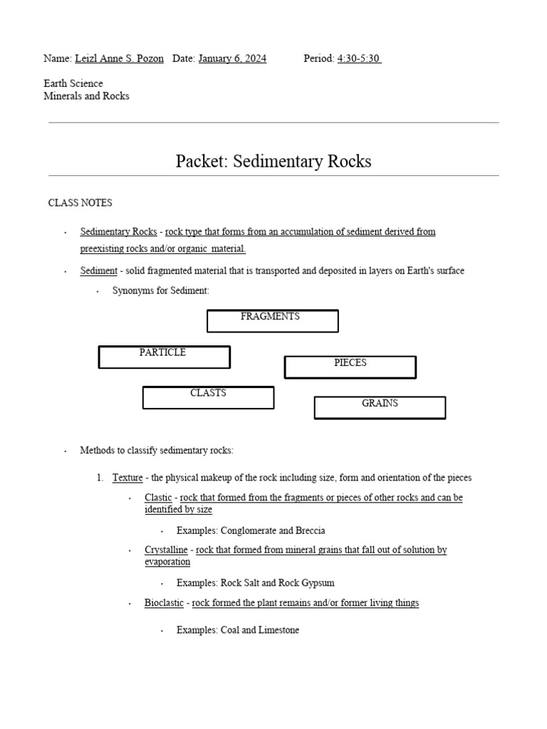Task 4c Sedimentary Rocks | PDF | Sedimentary Rock | Rock (Geology)