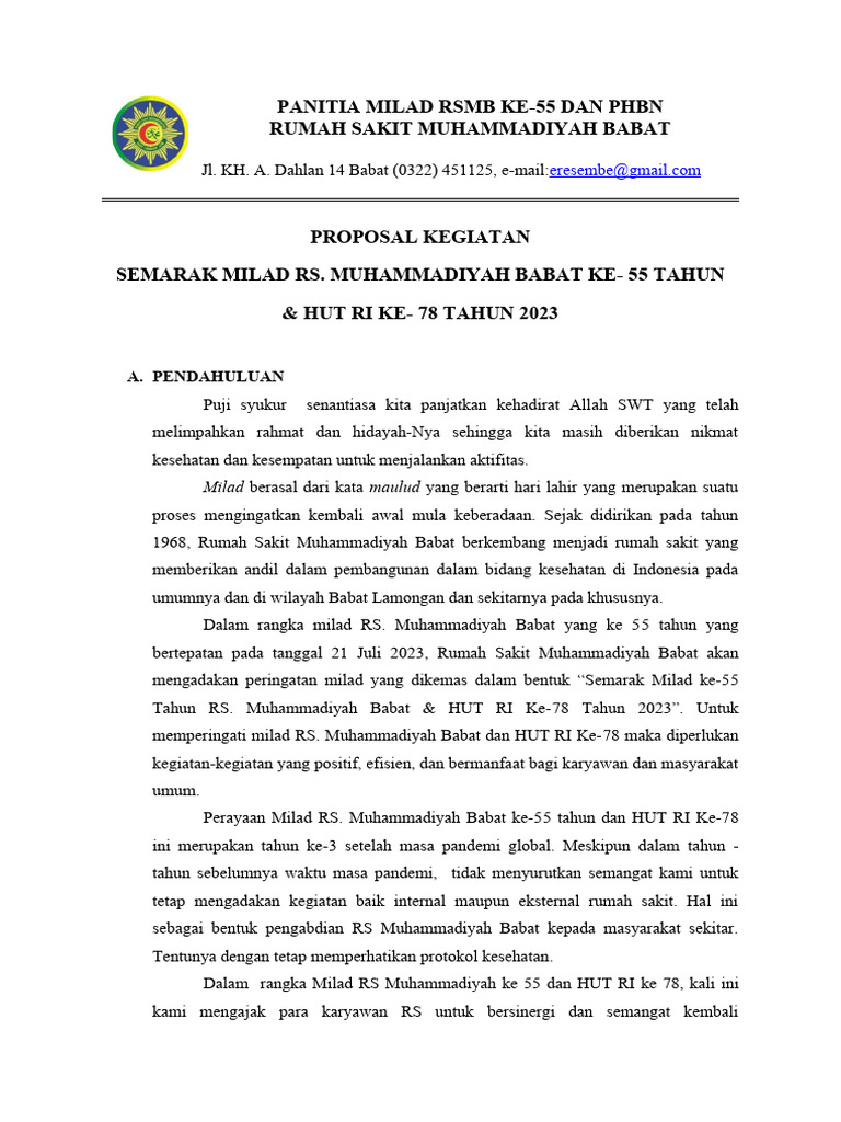 Semarak Milad RS Muhammadiyah Babat ke-55 | PDF | Griya & Taman