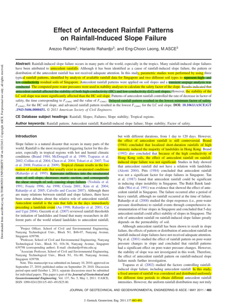 Antecedent Rainfall | PDF