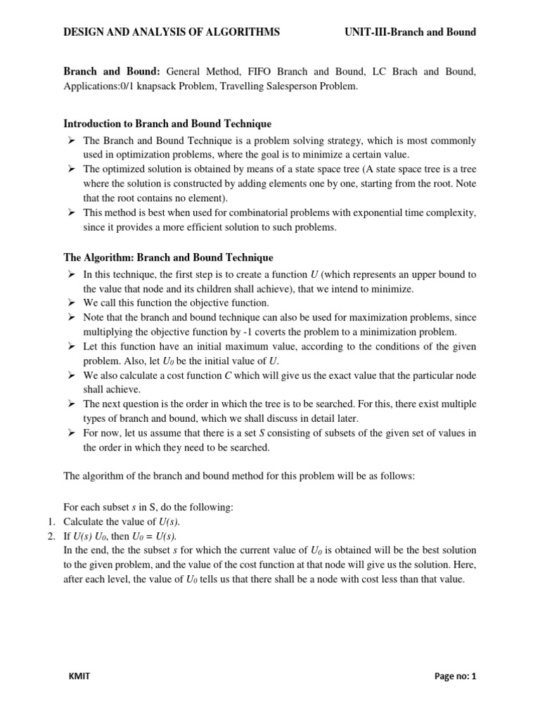DAA Unit 3 | PDF | Mathematical Optimization | Combinatorics DAA Unit 3 | PDF | Mathematical Optimization | Combinatorics
