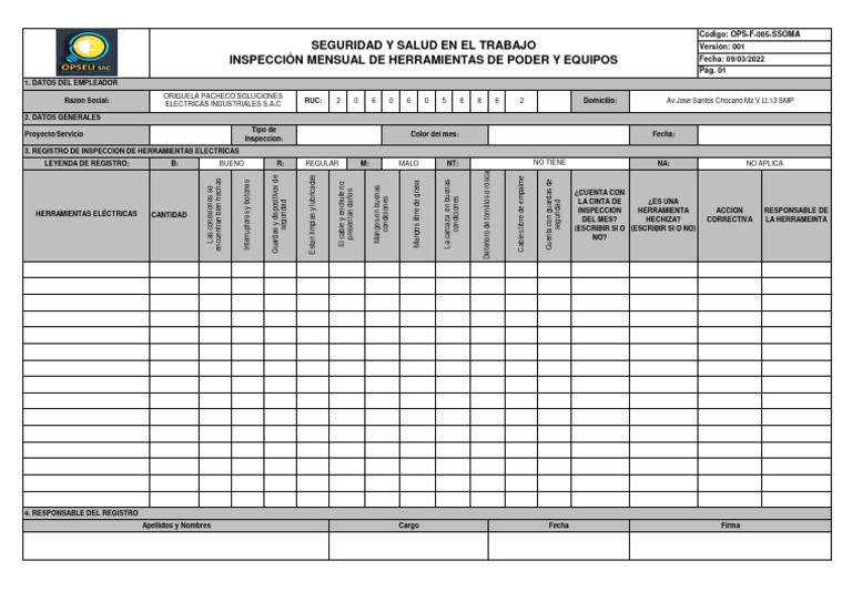 Insp. Herram. Poder | PDF
