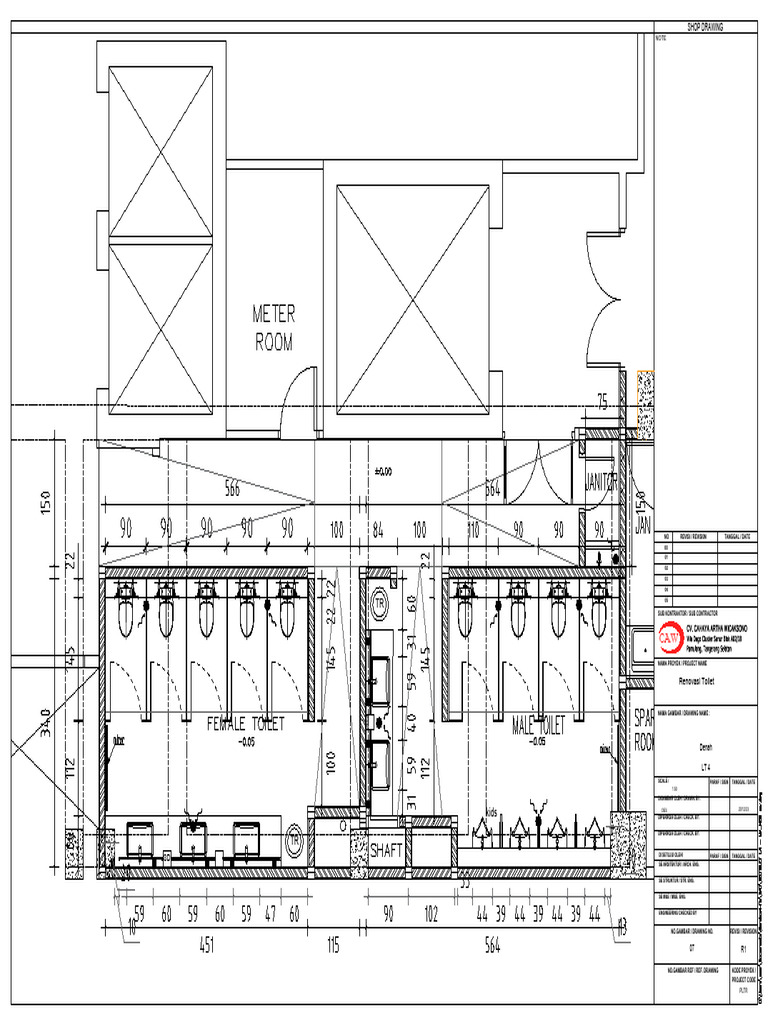 Denah - Toilet Lt 4 - Plaza Atrium | PDF