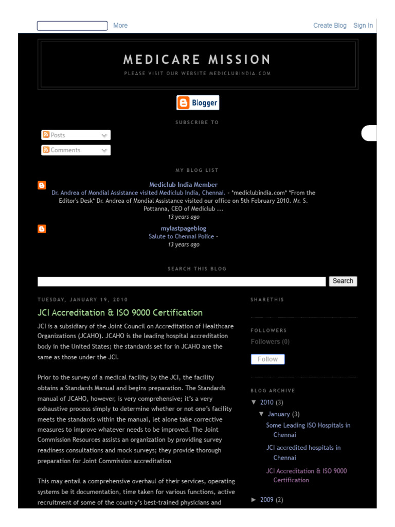 JCI & ISO Certification in Chennai | PDF | Joint Commission | Iso 9000
