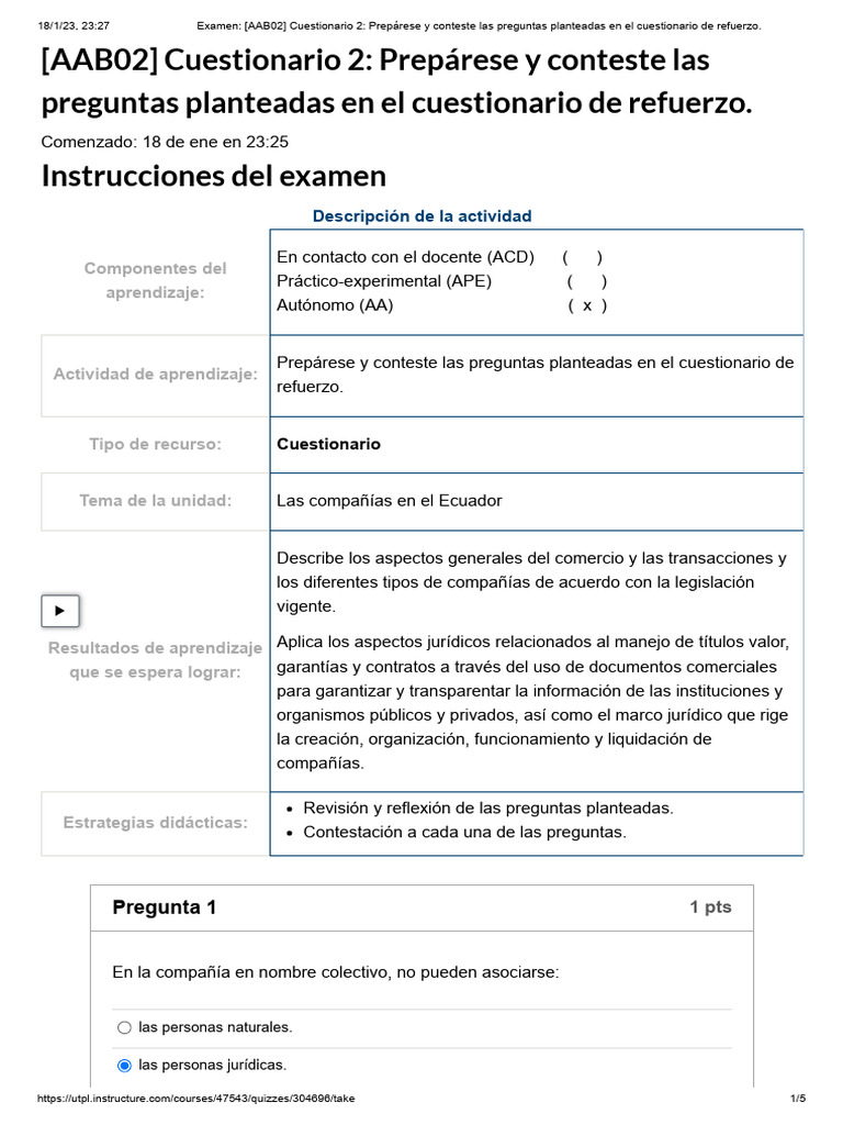 Examen - (AAB02) Cuestionario 2 - Prepárese y Conteste Las Preguntas ...