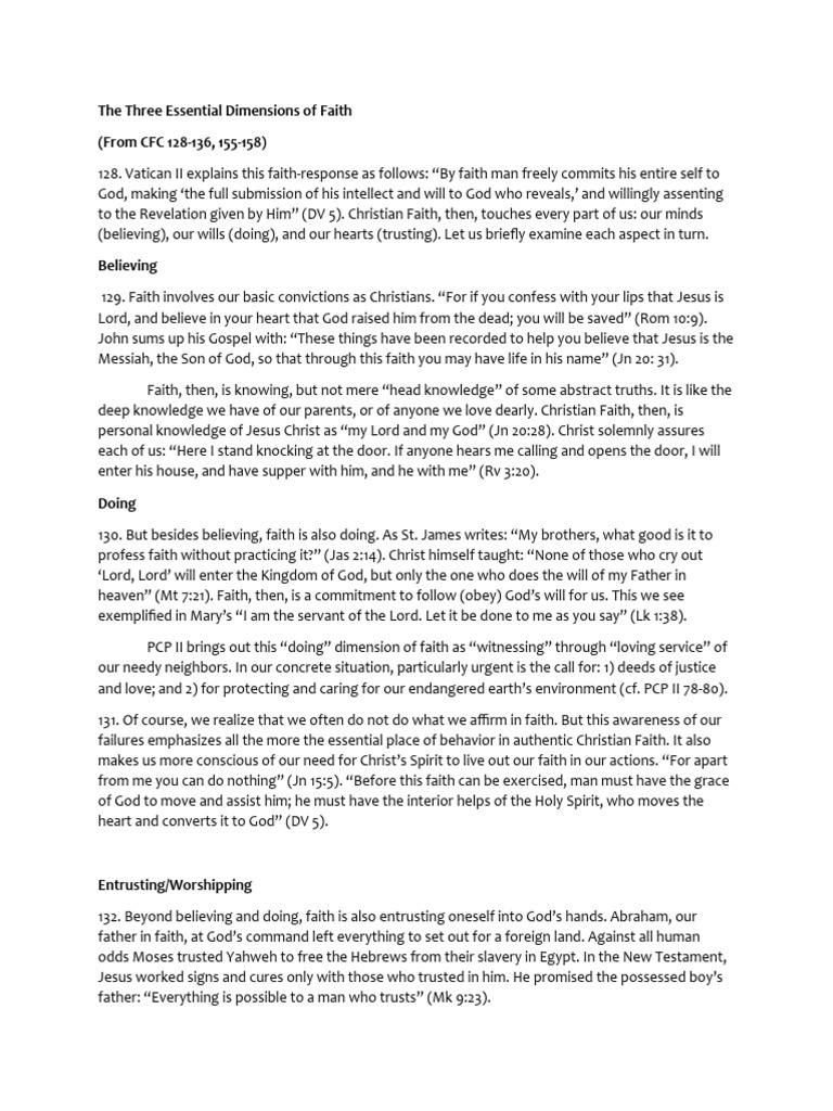 Three Essential Dimensions of Faith | PDF | Jesus | Mary, Mother Of Jesus