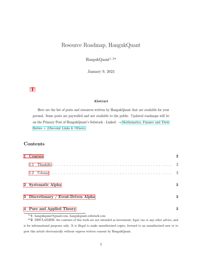 Resource Roadmap, Hangukquant | PDF | Computing | Investing