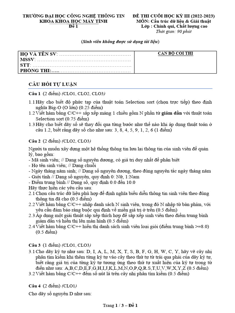 IT003 - CK - HK3 2022 - 2023 de 1 | PDF