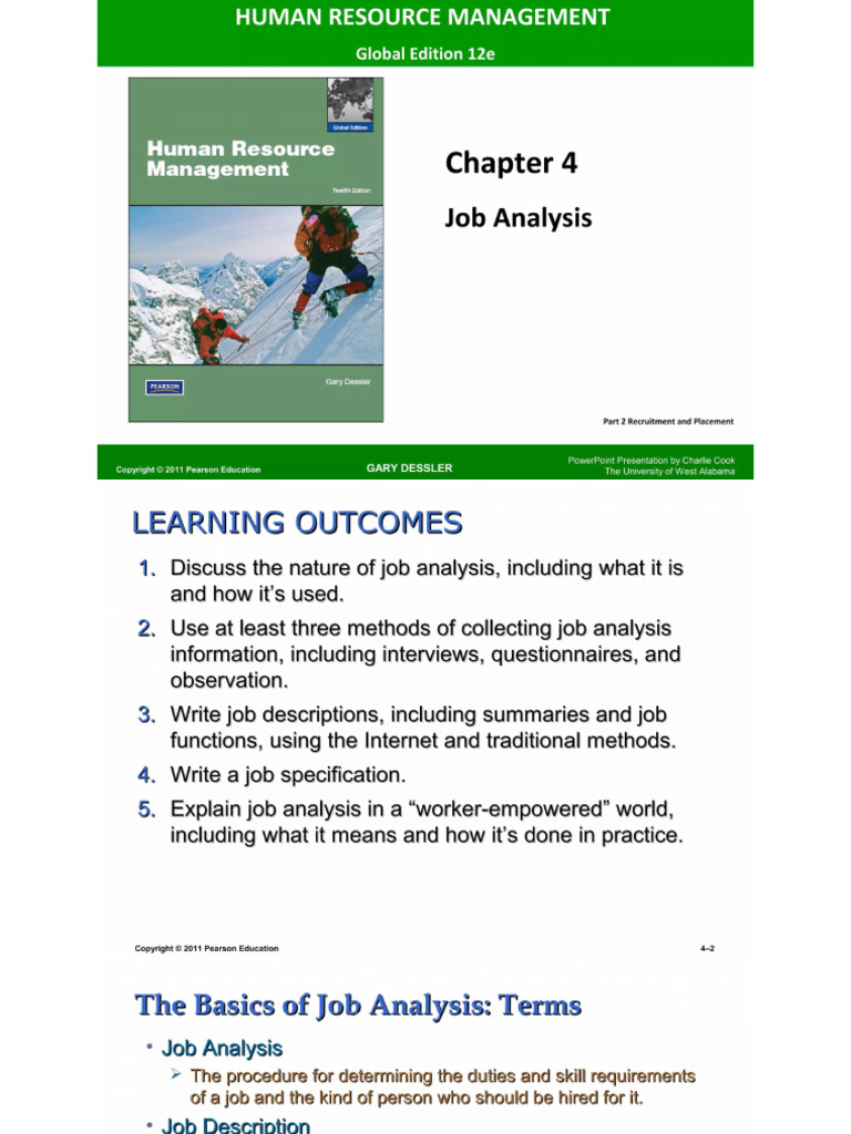 Ch#4 Job Analysis Gary Dessler | PDF | Human Resources | Human Resource Management