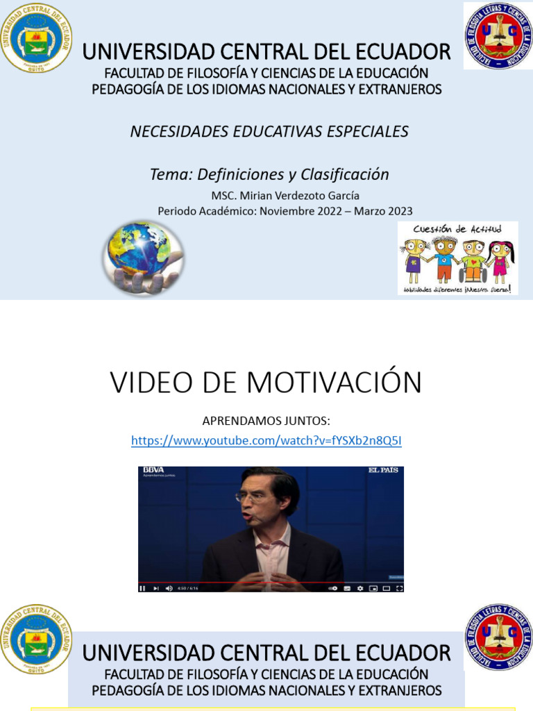 NEE Concepto - Clasificación | PDF | Discapacidad intelectual | Plan de ...