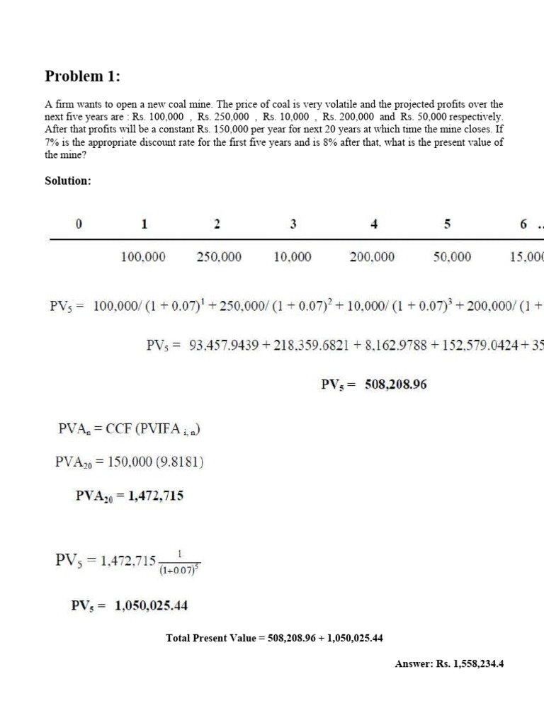 Time Value of Money - Problem & Soluation-1 | PDF | Present Value | Interest