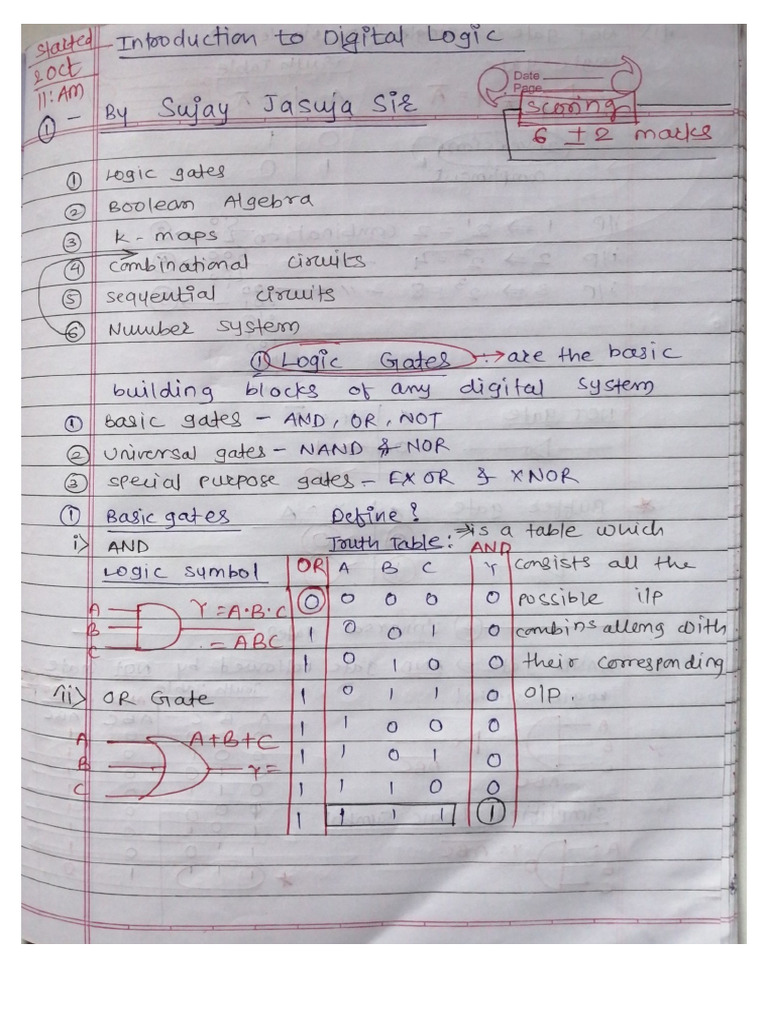 Digital Logic Notes by Gate Academy-Sujay Sir | PDF