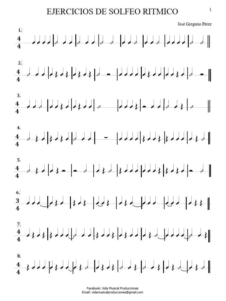 Ejercicios de Solfeo Ritmico | PDF