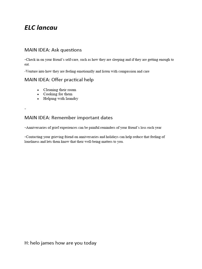 ELC Lancau: MAIN IDEA: Ask Questions | PDF